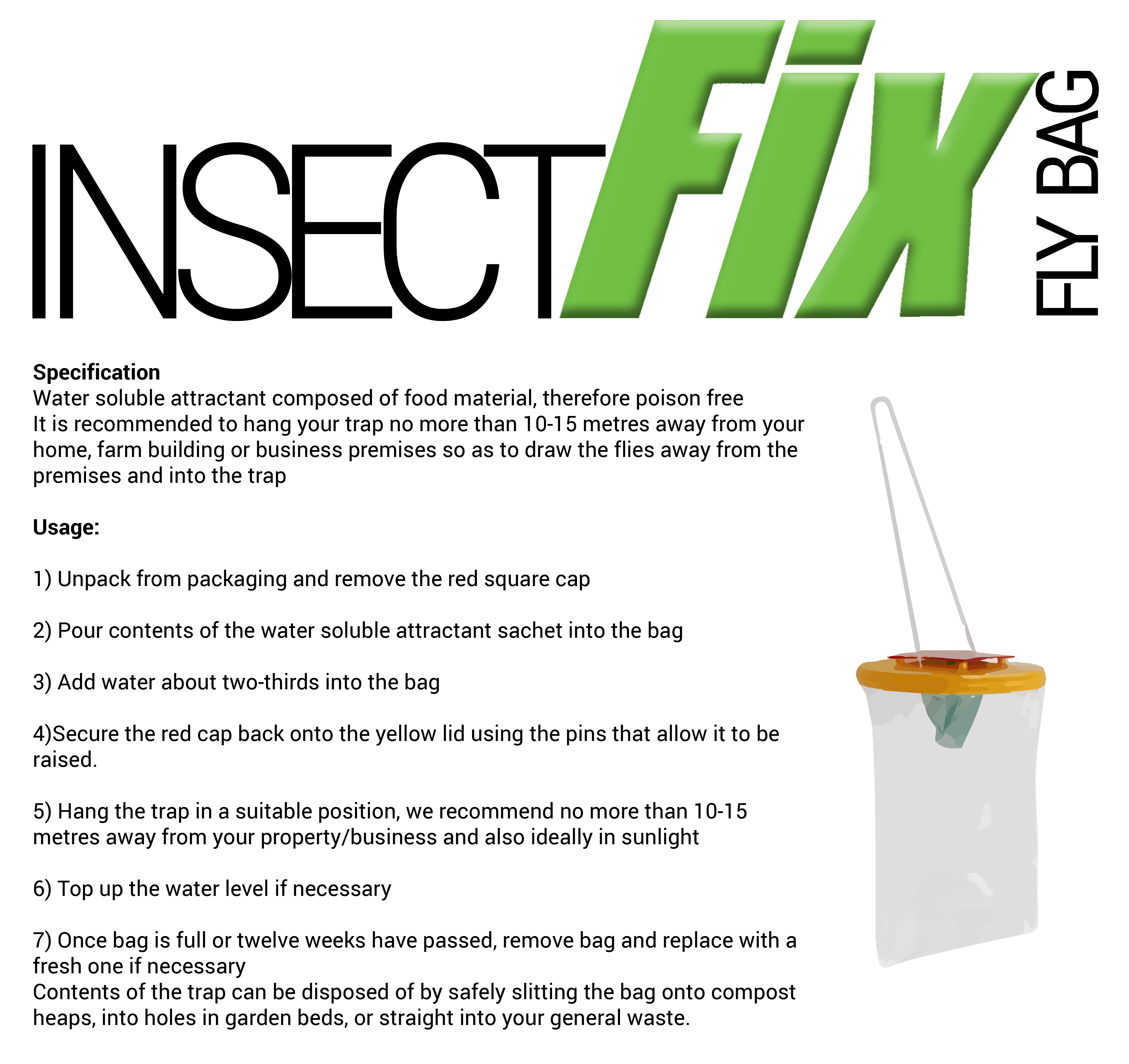 InsectFix Fly Bags Non Toxic Fly Traps