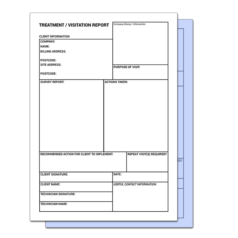 Treatment Report Pads NCR
