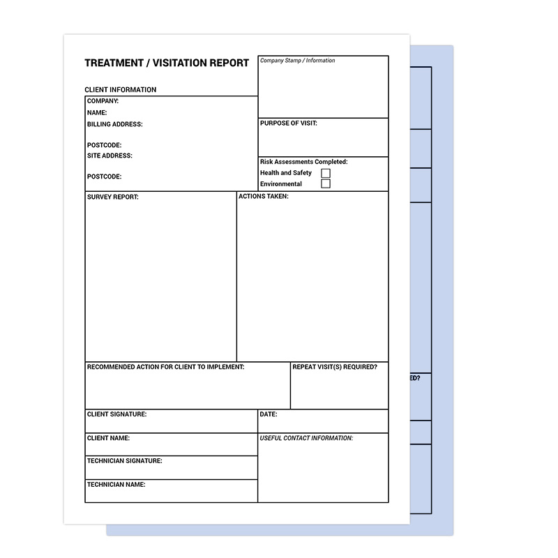 Treatment Report Pads NCR