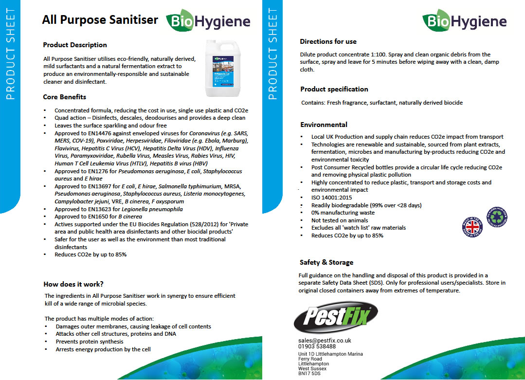 BioHygiene All Purpose Disinfectant Concentrate