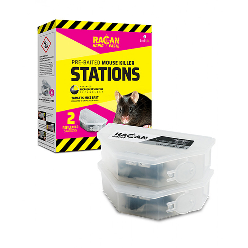 Racan Rapid Mouse Poison Paste Pre-Baited Mouse Killer Stations X 2
