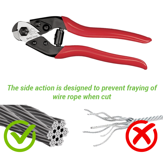 Side cutters for cutting wire rope