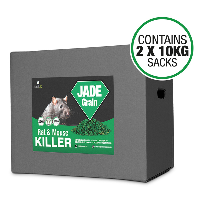 Rat Poison Jade Grain Rat and Mouse Killer Bromadiolone From PestFix